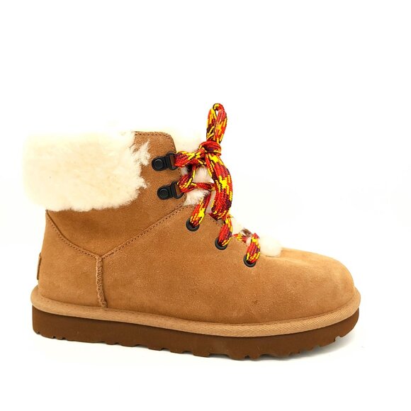 UGG | Shoes | New Ugg Classic Mini Alpine Boots Womens 6 Lace Up Brown ...